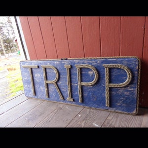 Custom Rope Letter Sign: Nautical Nursery Decor, Alaskan Wood - Etsy