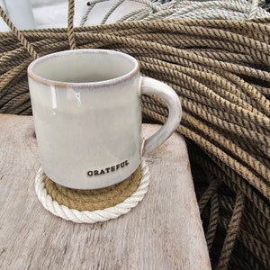 Nautical Rope Coasters NATURAL TAN Accent Color Handcrafted From ...