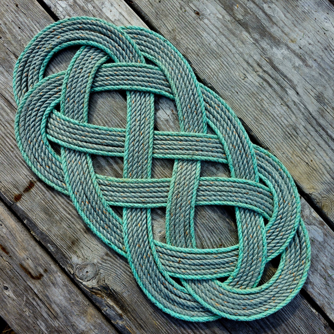 Ocean Plait Oval Table Runner Centerpiece Handwoven Rope Mat Green and ...