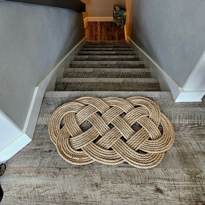 Oval Ocean Plait Rug 32" X 16" Indoor Outdoor Handwoven Waterproof ...