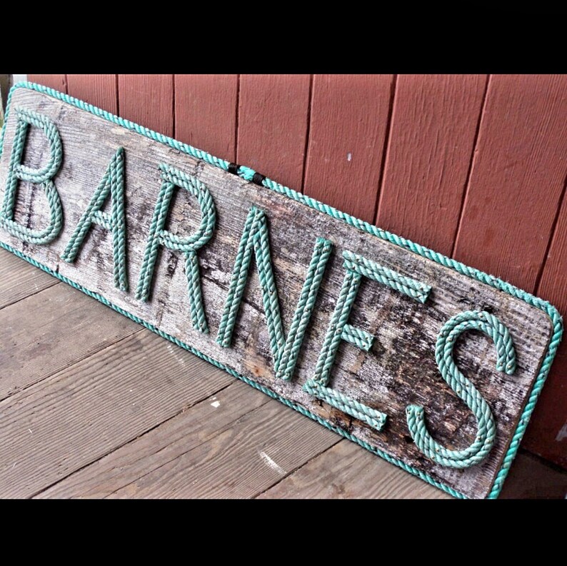 Custom Rope Letter Sign: Nautical Nursery Decor, Alaskan Wood - Etsy