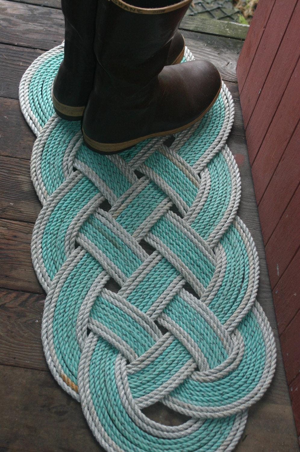 Oval Ocean Plait Rug 36 X 15 Indoor Outdoor Handwoven Waterproof Entry ...