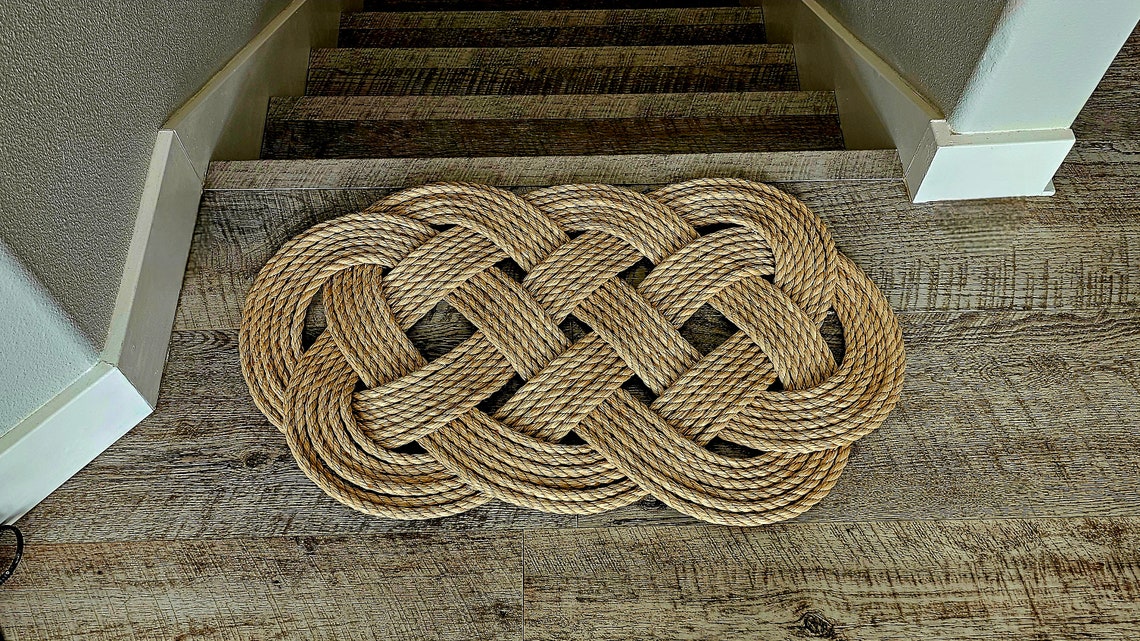 Oval Ocean Plait Rug 32" X 16" Indoor Outdoor Handwoven Waterproof ...