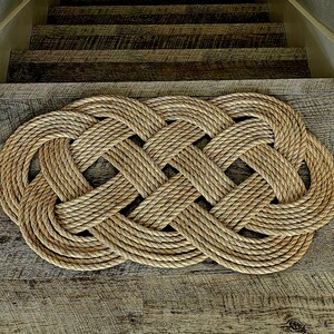 Oval Ocean Plait Rug 32" X 16" Indoor Outdoor Handwoven Waterproof ...