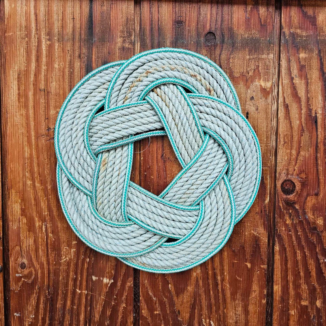 Rope Trivet Placemat Recycled Commercial Fishing Line Woven Celtic Knot ...