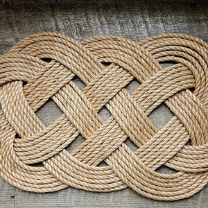 Oval Ocean Plait Rug 32" X 16" Indoor Outdoor Handwoven Waterproof ...