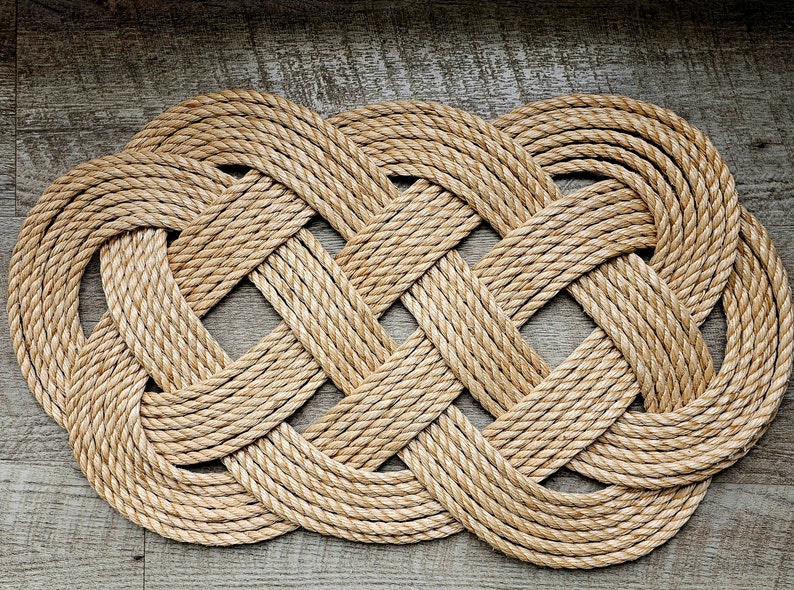 Oval Ocean Plait Rug 32" X 16" Indoor Outdoor Handwoven Waterproof ...