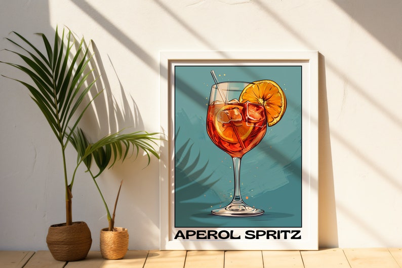 Aperol Spritz Print Bar Cart Print Cocktail Poster Drinks Sign Home Bar ...