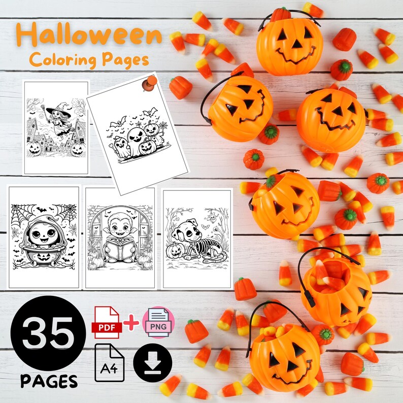 Halloween Coloring Pages for Kids Printable Spooky Activity Sheets Fun ...