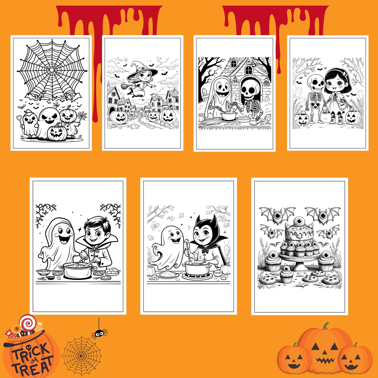 Halloween Coloring Pages for Kids Printable Spooky Activity Sheets Fun ...