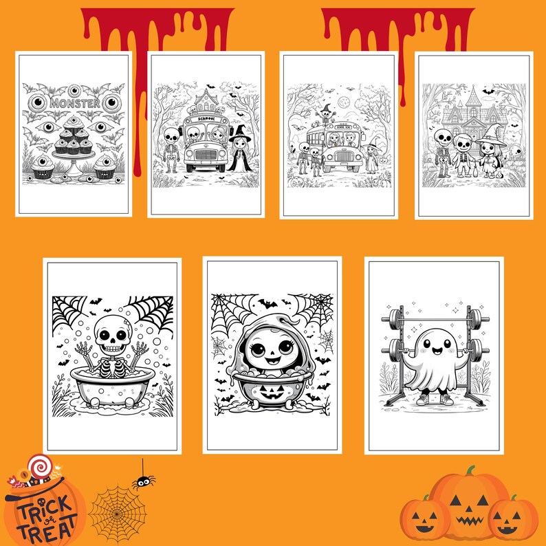 Halloween Coloring Pages for Kids Printable Spooky Activity Sheets Fun ...