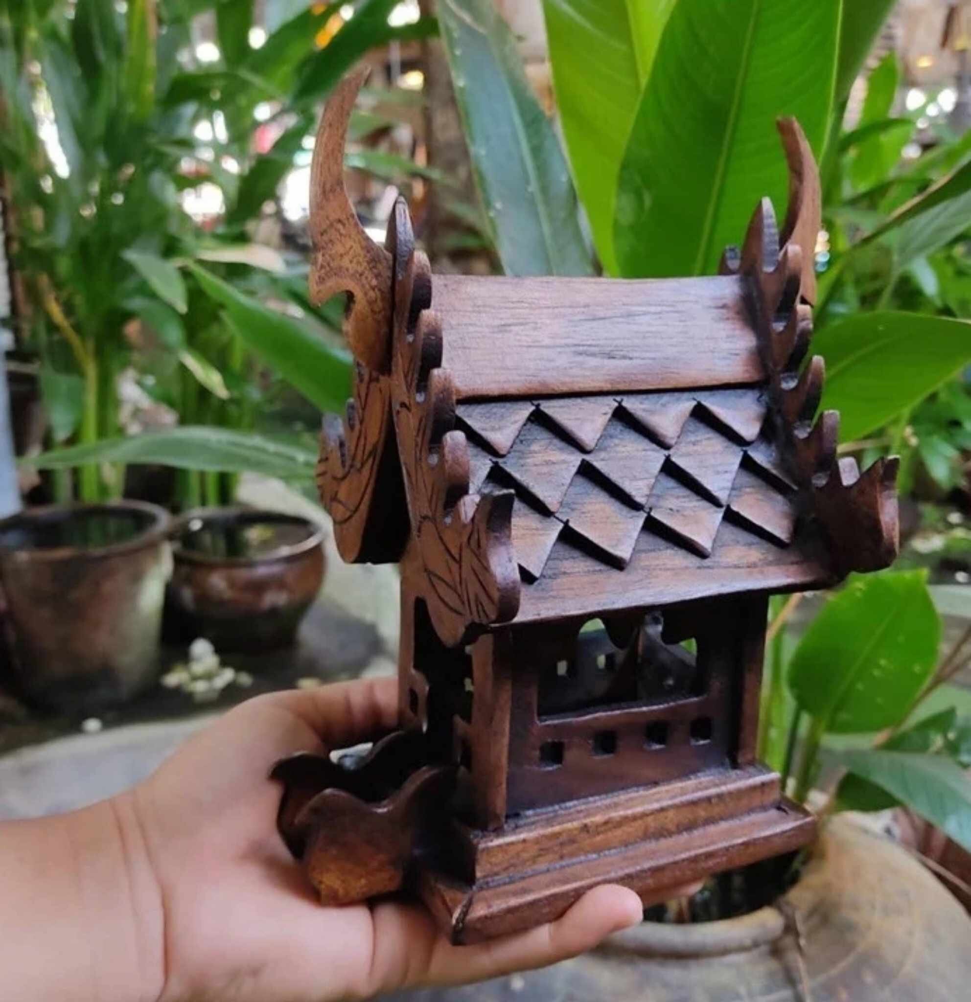 Handcrafted Thai Spirit House for Blessings and Protection - Natural ...