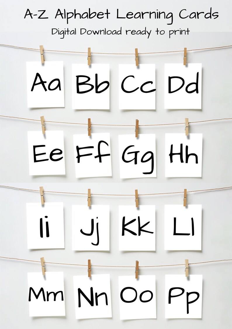 Alphabet Flash Cards ABC Flash Cards, Educational Cards, A-Z Cards ...