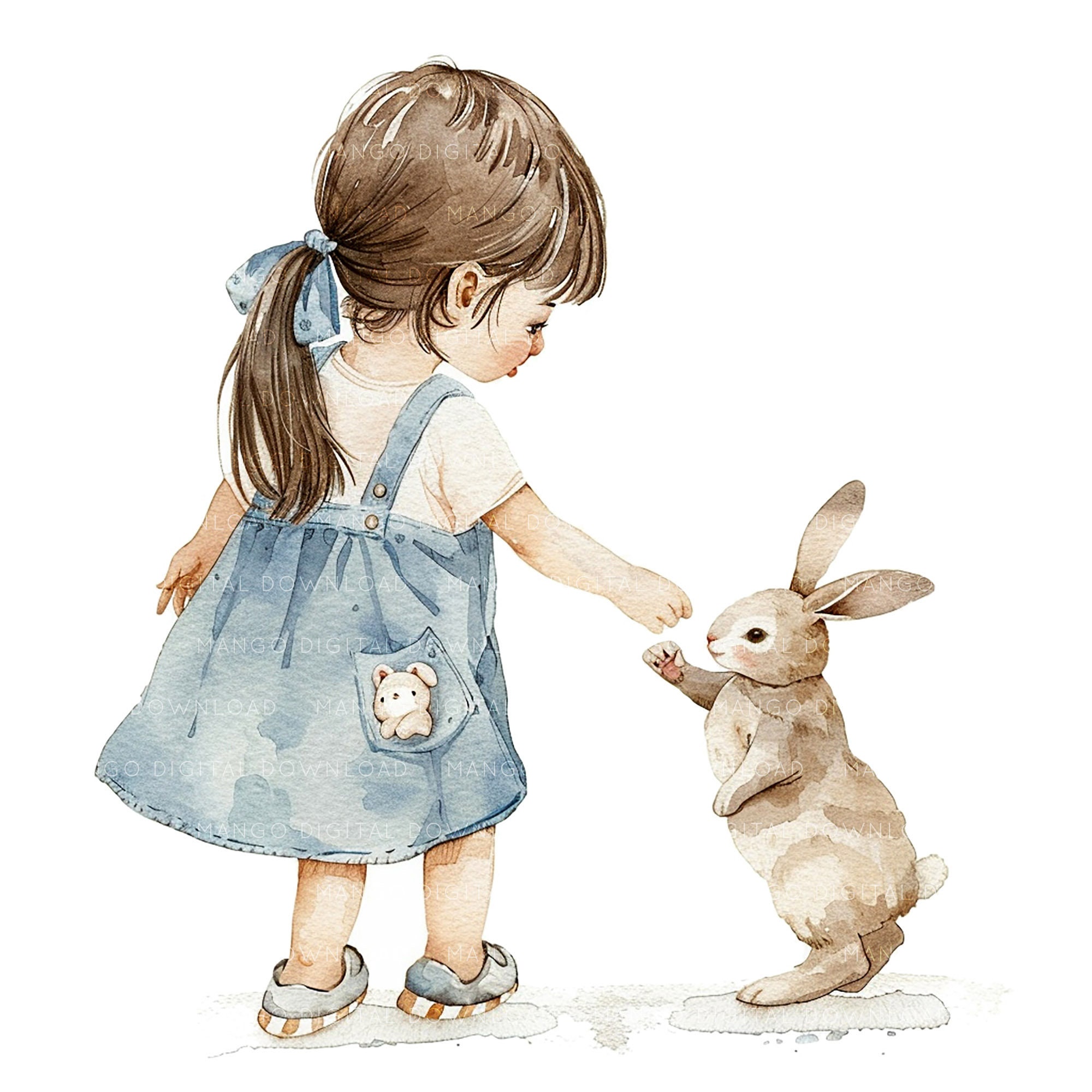 Bunny Clipart Cute Girl Clipart Easter Bunny Clipart Cute Bunny 12 Jpgs ...