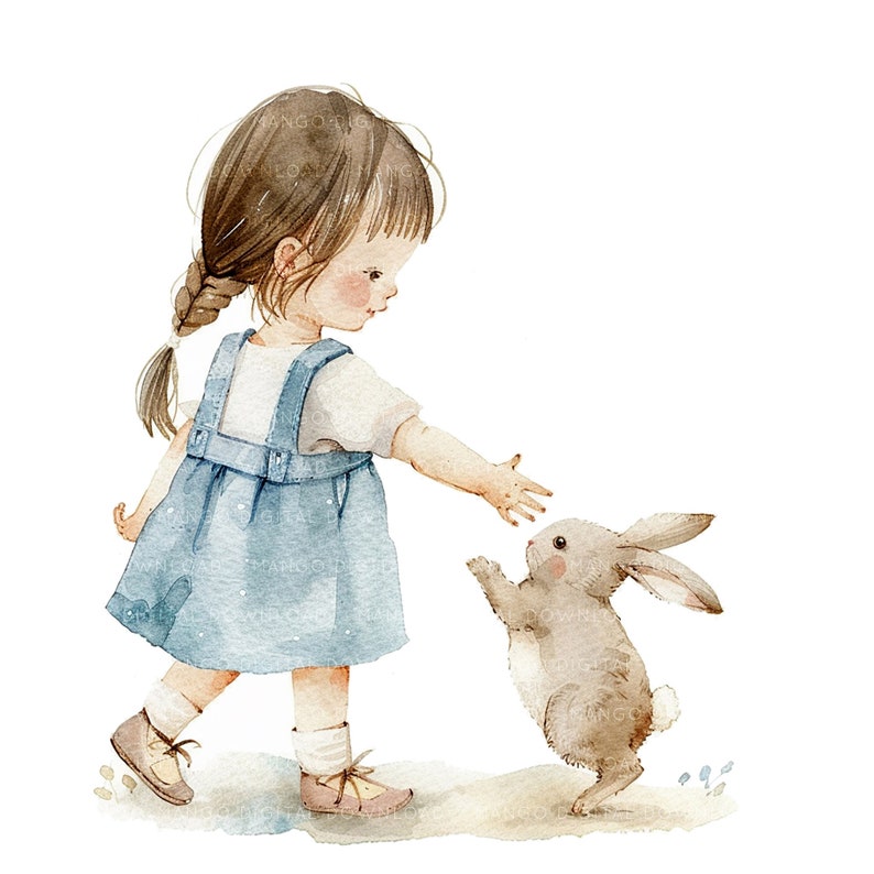 Bunny Clipart Cute Girl Clipart Easter Bunny Clipart Cute Bunny 12 Jpgs ...