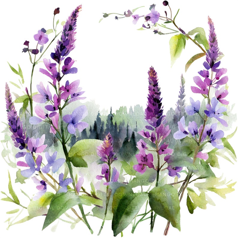 12 PNG/JPG Wildflowers Clipart Bundle Floral Clipart Spring Decor ...
