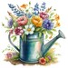 Watering Can Flowers 14 JPG Floral Clipart Boundle Watercolor Can ...