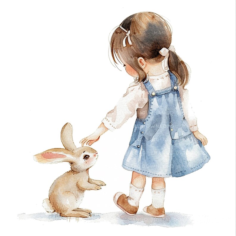 Bunny Clipart Cute Girl Clipart Easter Bunny Clipart Cute Bunny 12 Jpgs ...