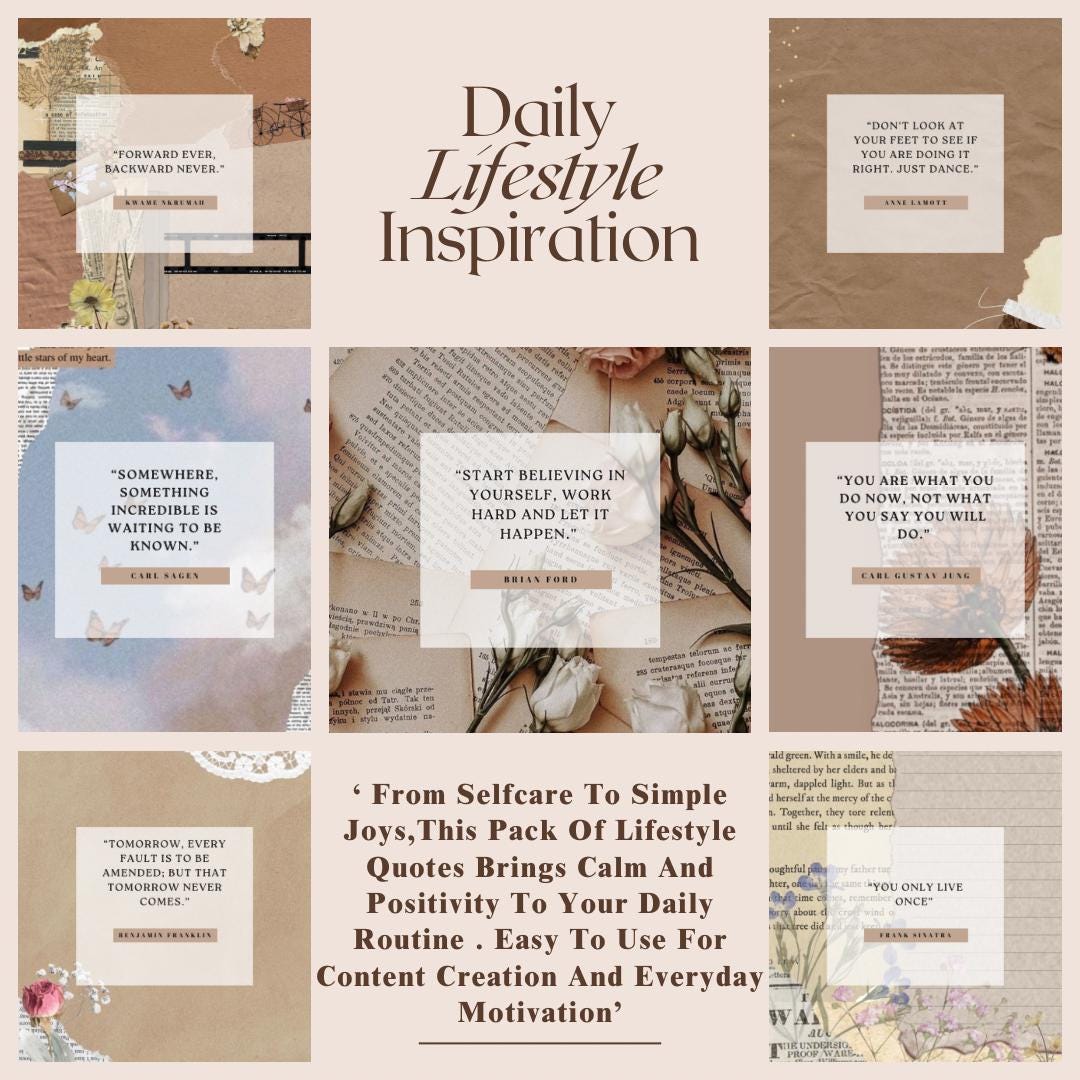 50 Motivational Lifestyle Quotes|stylish Words to Live By|empowering ...