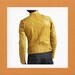 Handmade Leather Jacket Retro Style Jacket New Yellow Leather Jacket ...