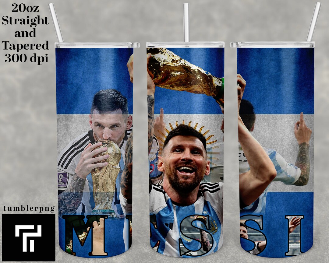 Lionel Messi 20oz Skinny Tumbler Wrap Sublimation Design, Messi 20oz ...
