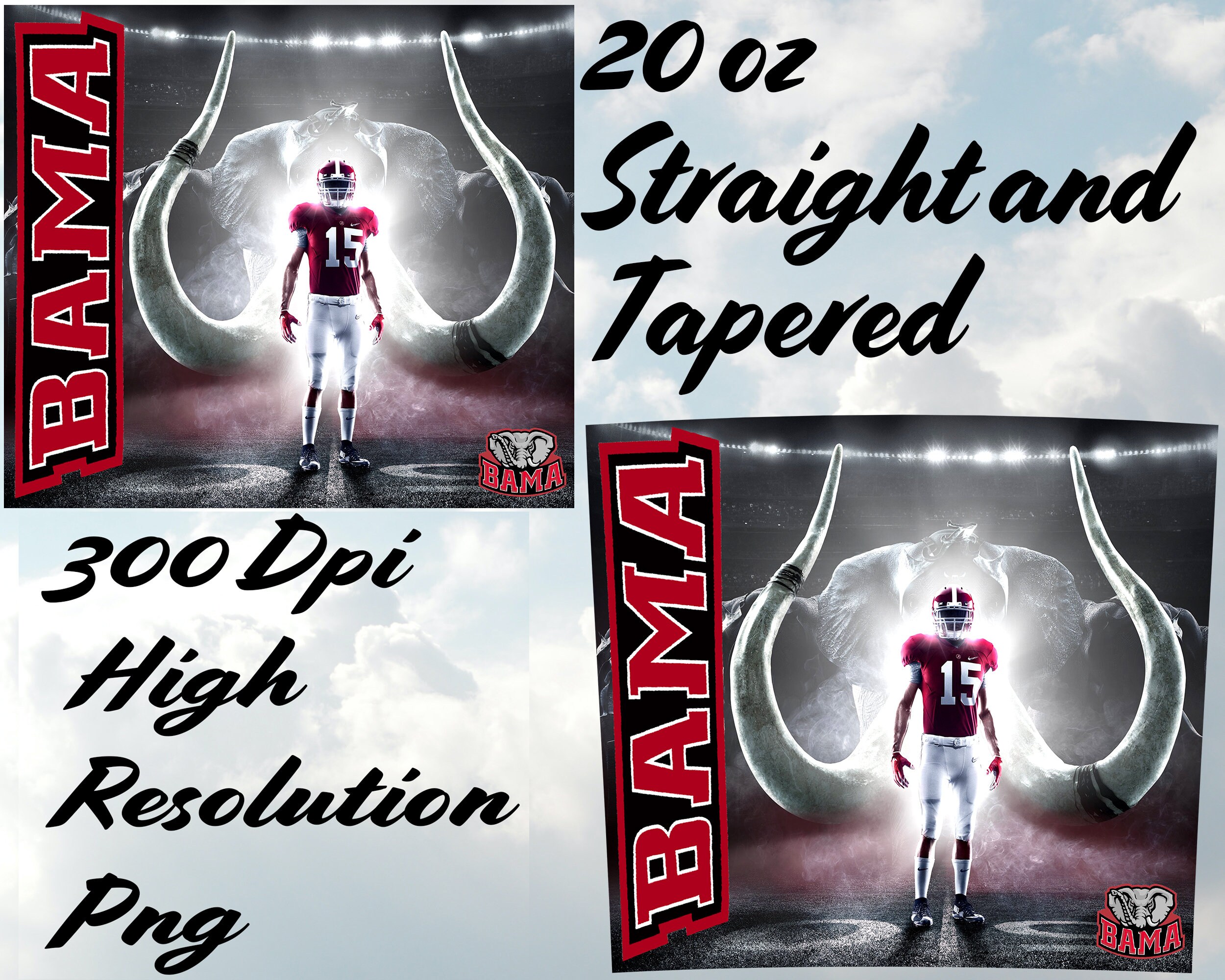 Tumbler 20 Oz Skinny Alabama University Crimson Tide Stitch Tumbler ...