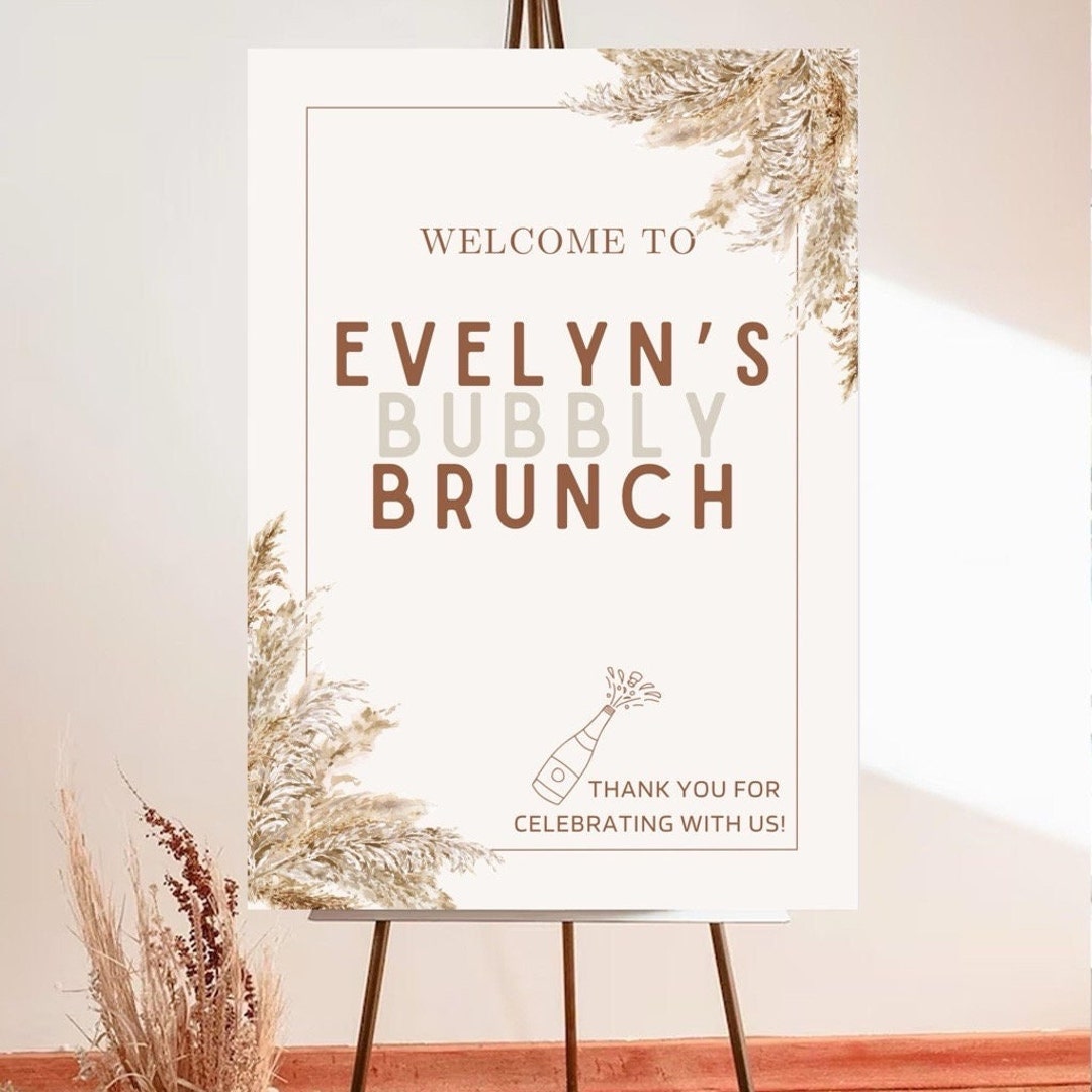 Editable Neutral Welcome Sign for Brunch - Etsy