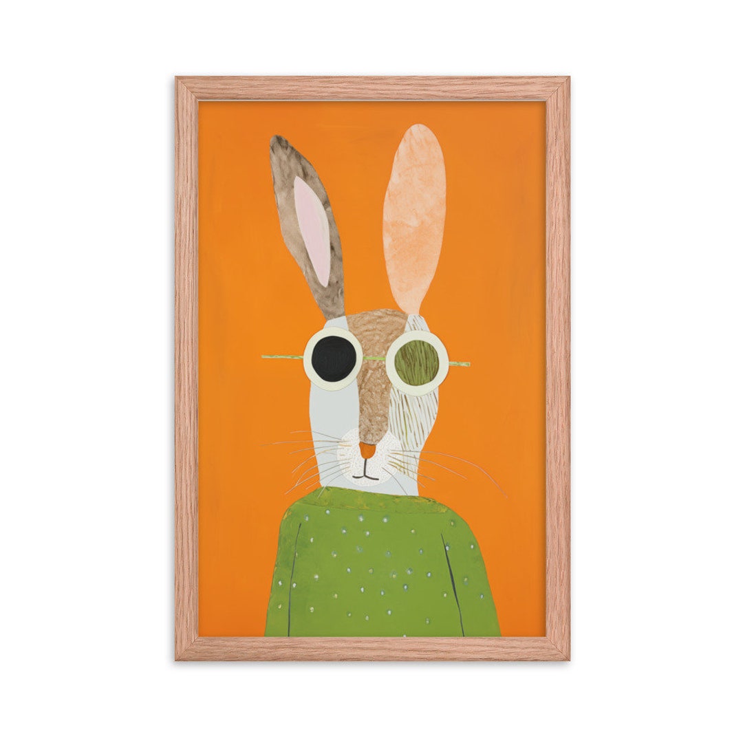Sir Cool Funny Rabbit Print Colorful Funky Kids Art Childrens Art ...