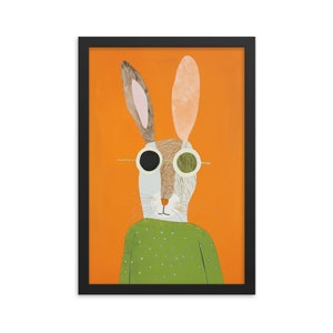 Sir Cool Funny Rabbit Print Colorful Funky Kids Art Childrens Art ...