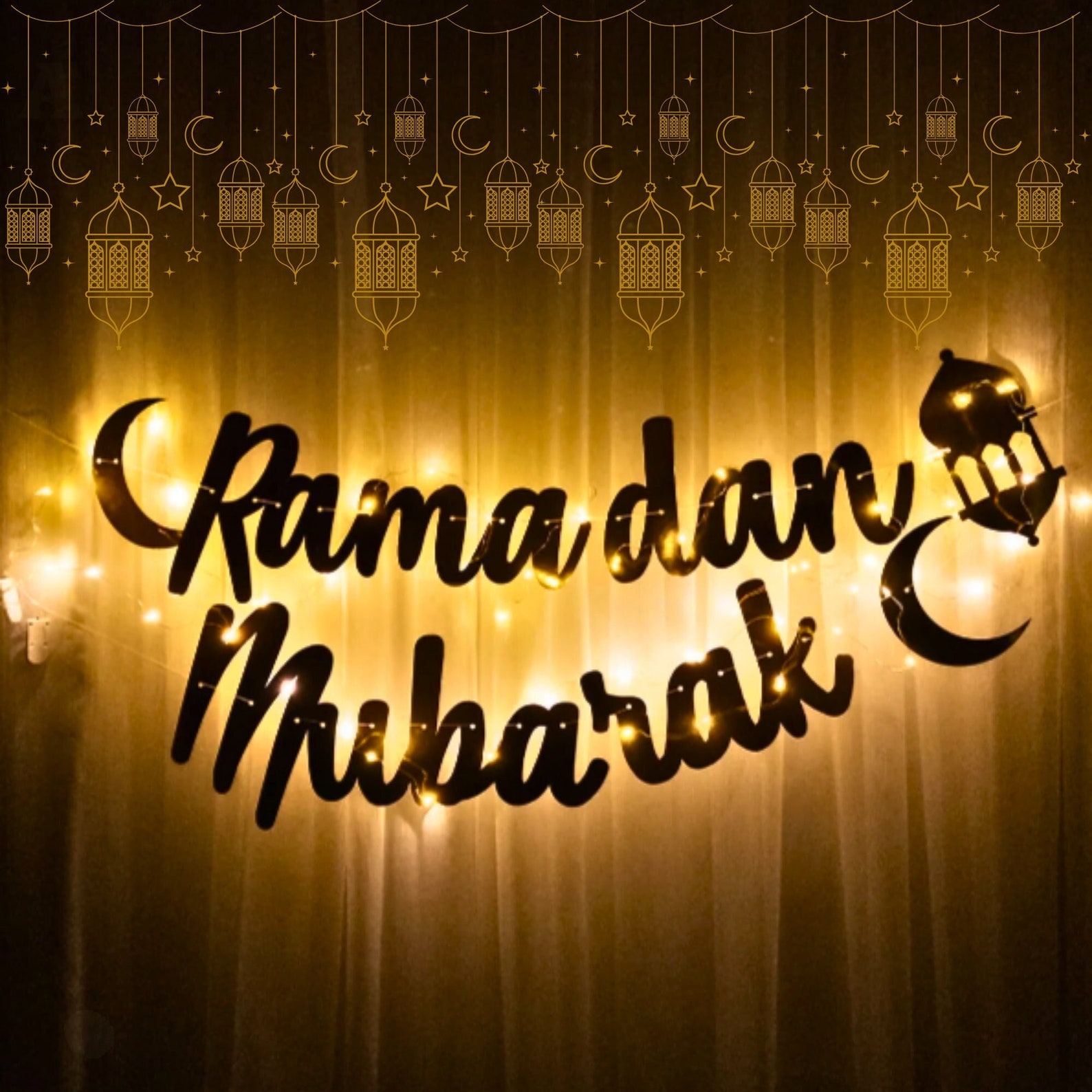 Ramadan Mubarak Letter Banner, Ramadan Decor, Ramadan Party, Mubarak ...