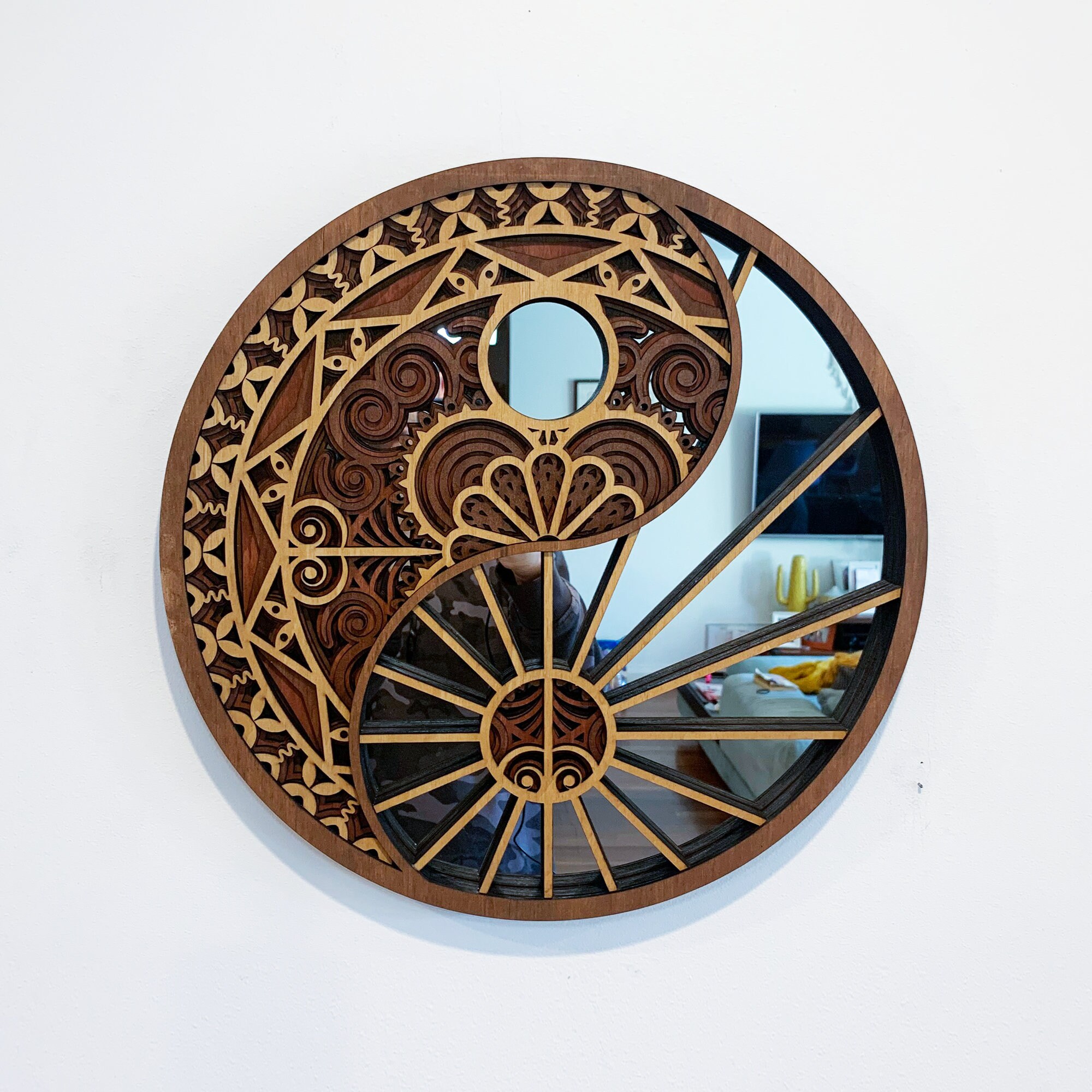 Digital Files Multilayered Yin Yang Mirror, Mandala, Layered Wall Art ...