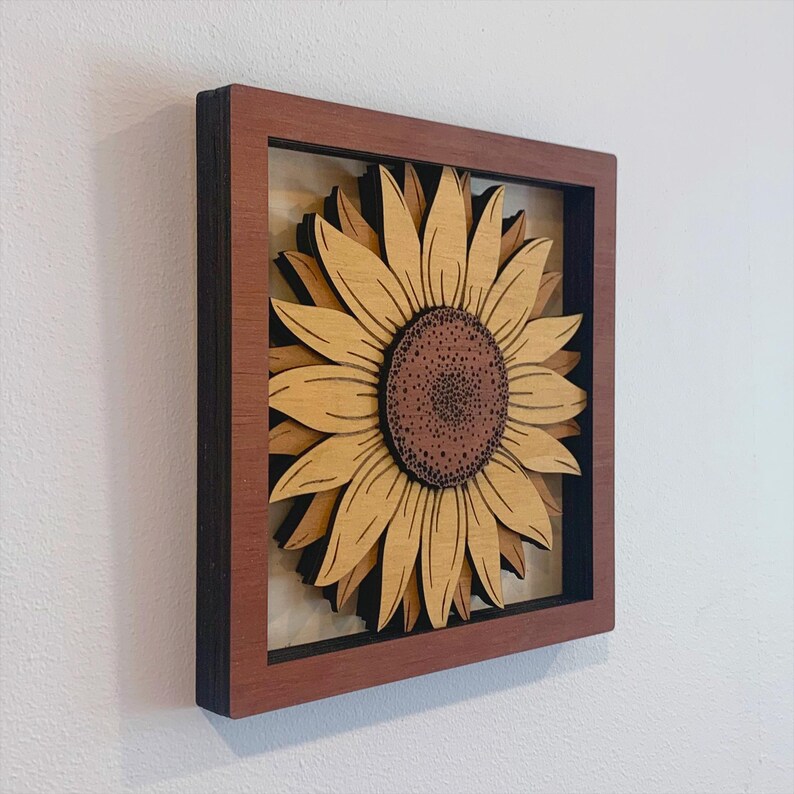 Multilayered Sunflower, Digital Files, Svg, Layered Wall Art, Laser ...