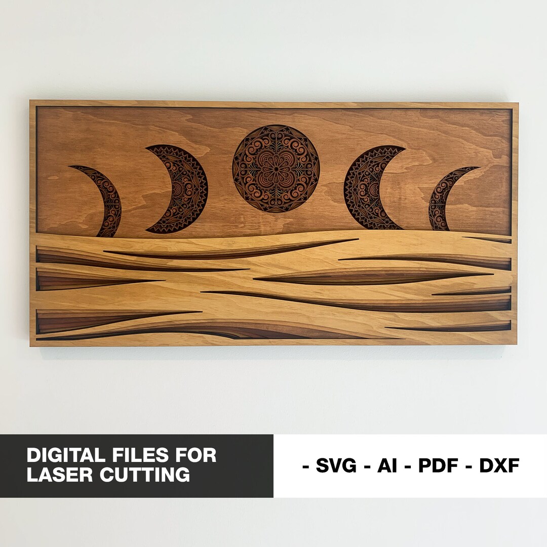 Archivos digitales: mandala de fases lunares en varias capas, arte de ...