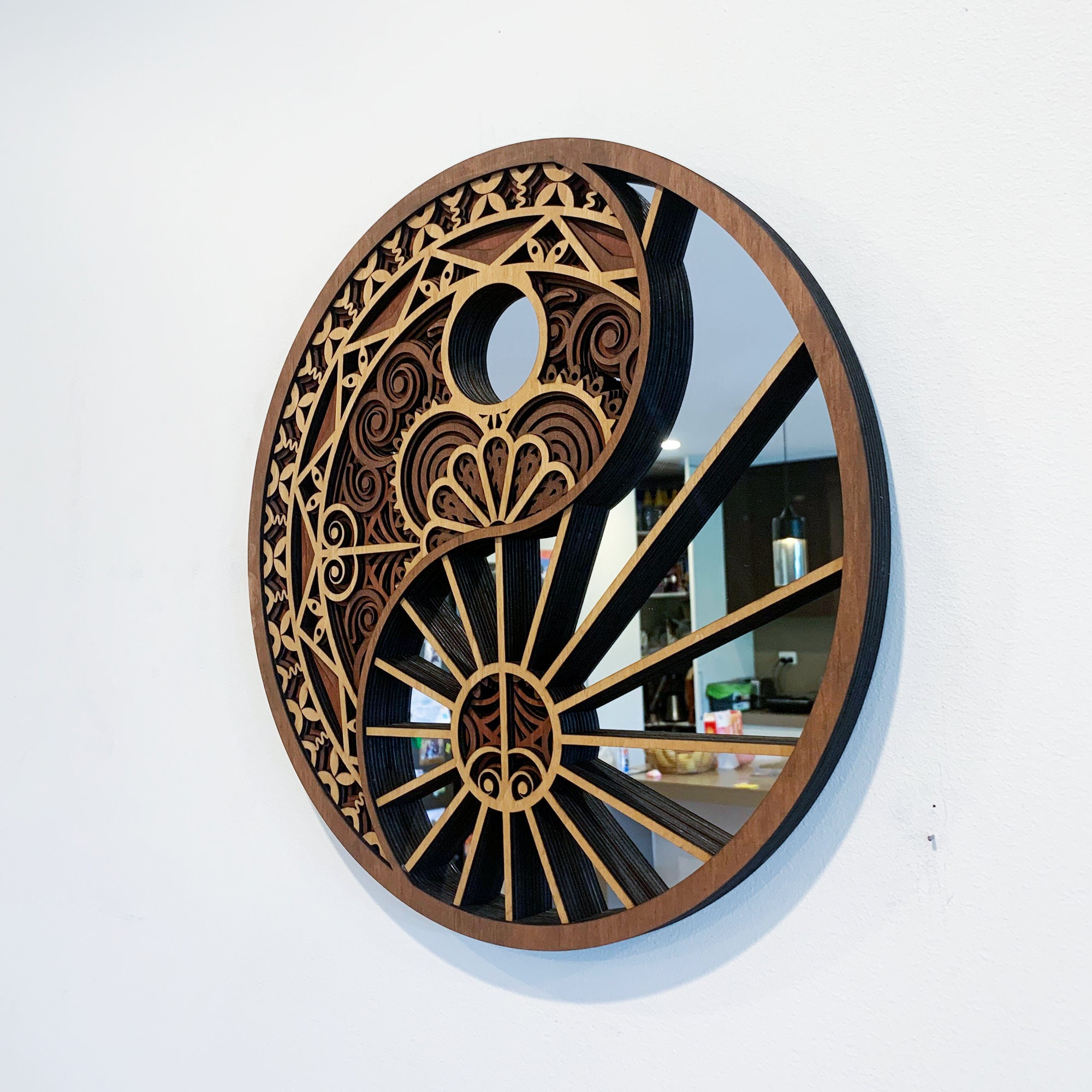 Digital Files Multilayered Yin Yang Mirror, Mandala, Layered Wall Art ...