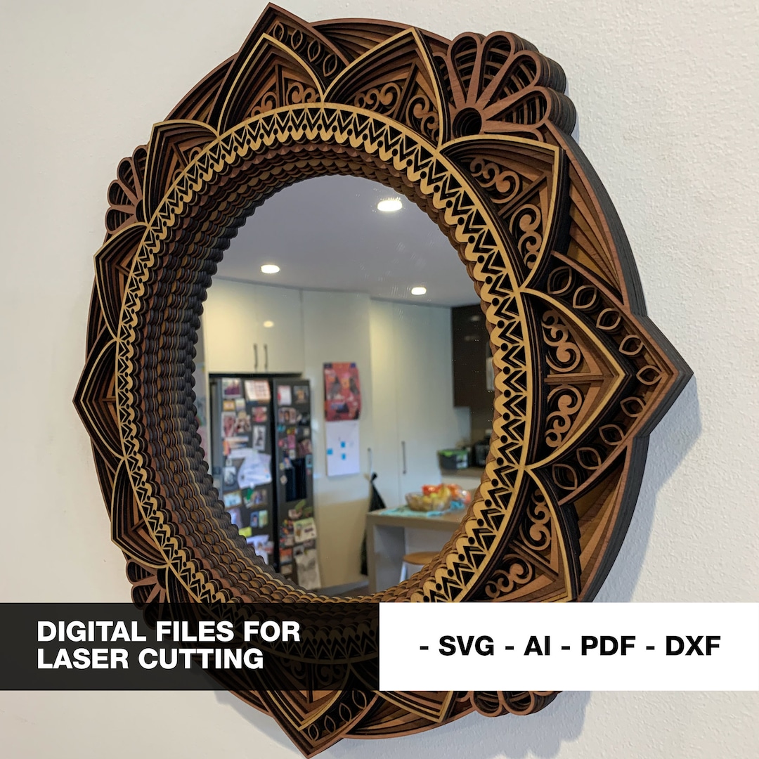 Digital Files Multilayered Mirror Mandala, Layered Wall Art, Home Decor ...