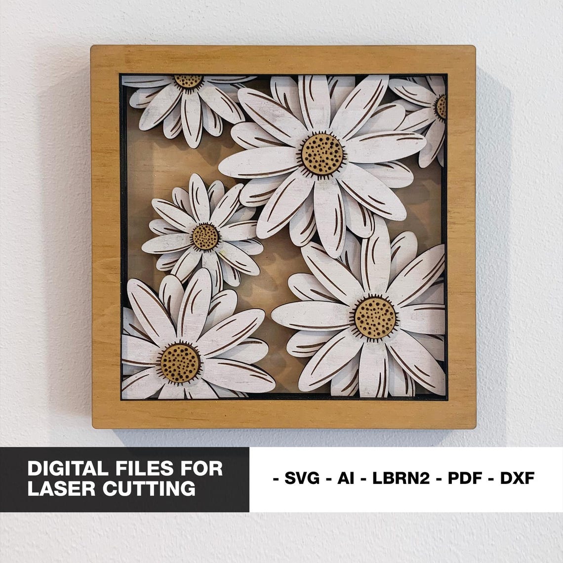 Layered Daisy Flower SVG: Laser Cut Wood Art (digital Files) - Etsy