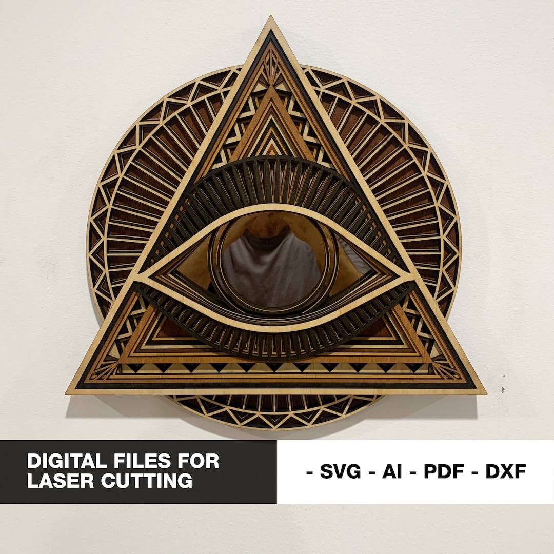 Digital Files Multilayered Third Eye Mirror, Layered Wall Art, Home ...