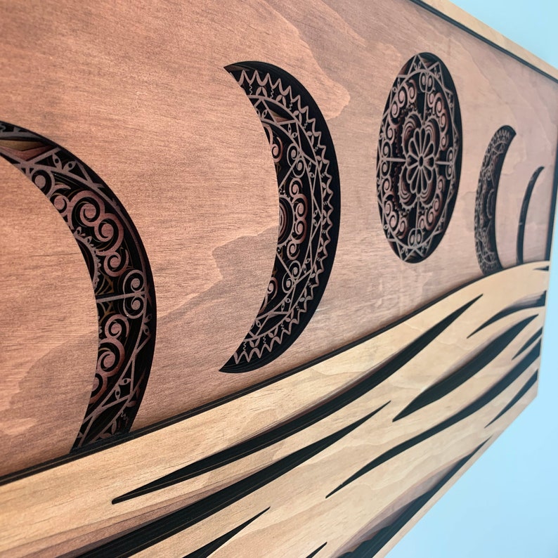 Archivos digitales: mandala de fases lunares en varias capas, arte de ...