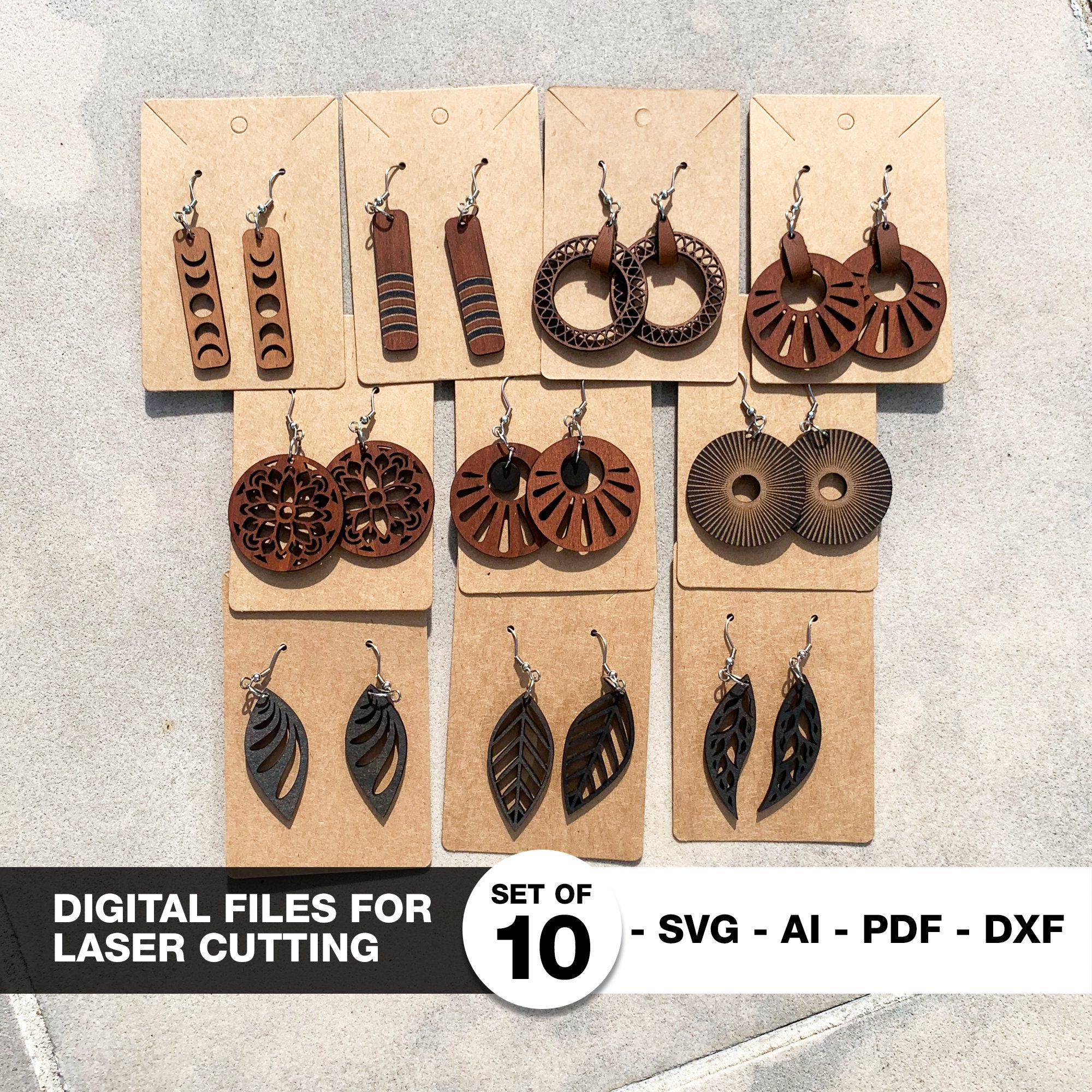 Digital Files, Earring Bundle, Laser Cut Earrings, Svg, Glowforge - Etsy