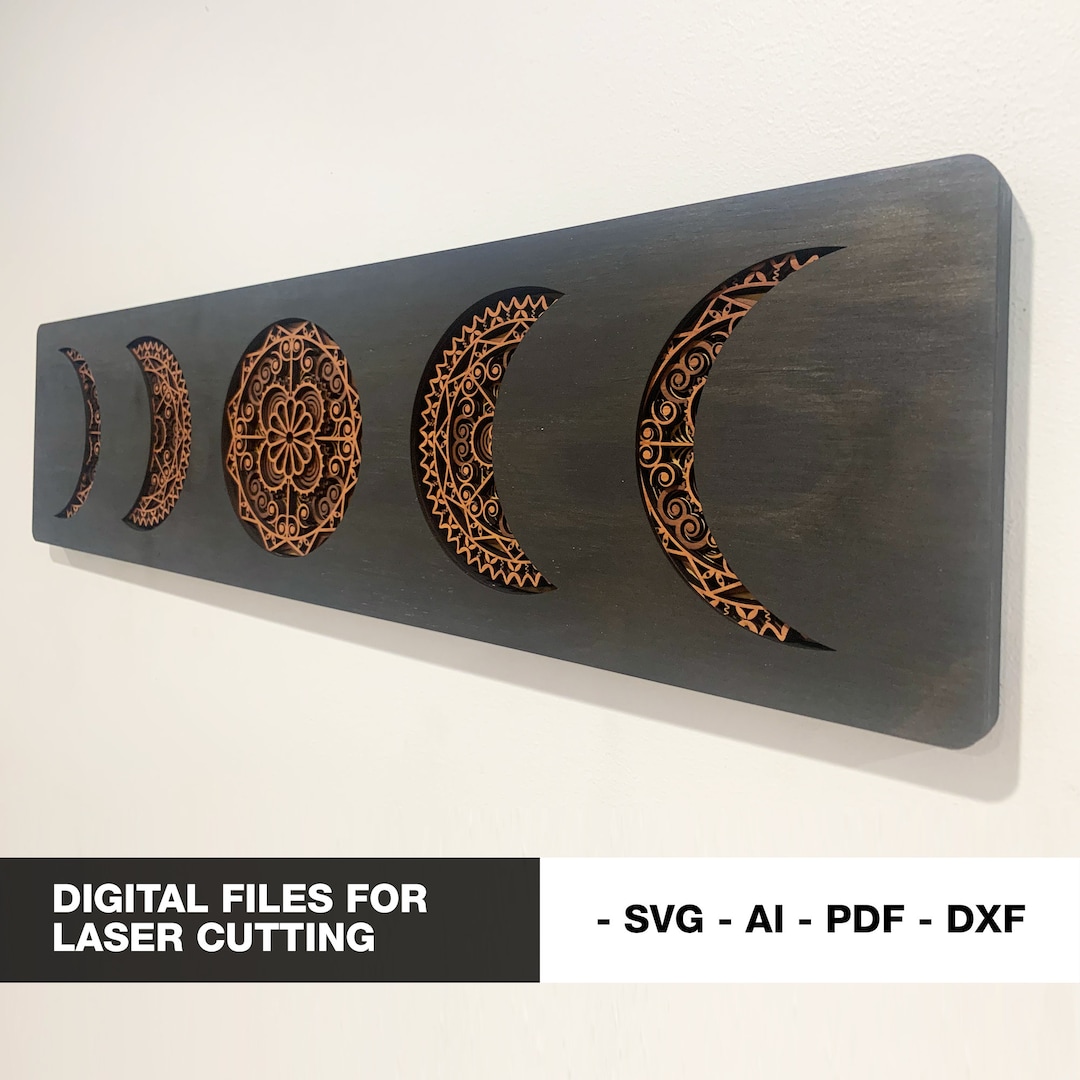 Multilayered Moon Phase Mandala, Digital Files. Svg, Layered Wall Art, Laser Cutting, Home Decor ...