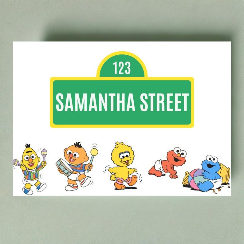 Elmo and Friends Name Logo Poster A3 Size - Editable Digital Download ...