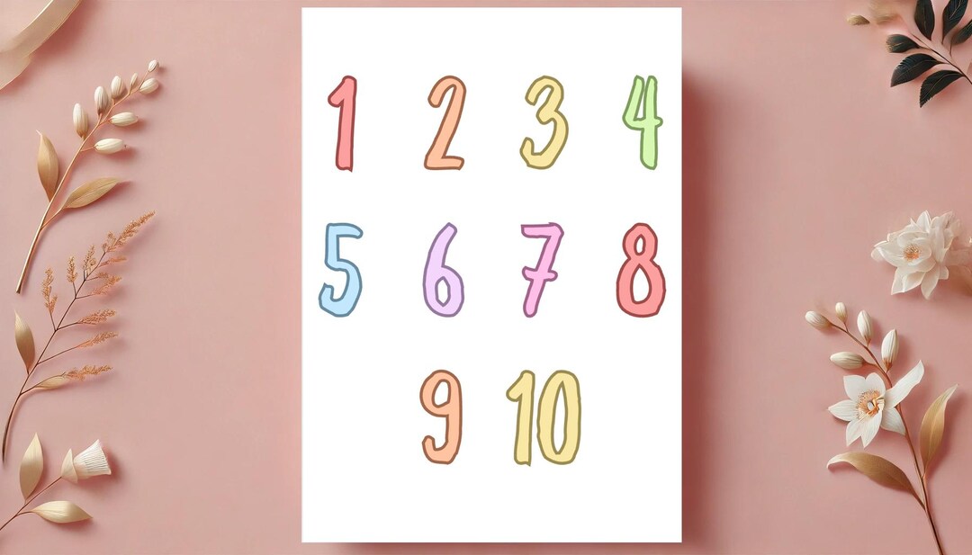 Rainbow Numbers 1-10 Poster Chart - Editable Digital Download File - Etsy