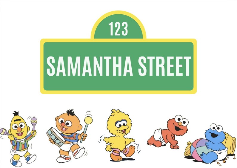 Elmo and Friends Name Logo Poster A3 Size - Editable Digital Download ...