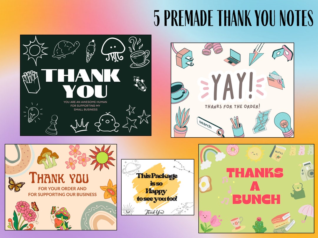 Printable Thank You Note Cards, Canva, Small Business, Thank You ...