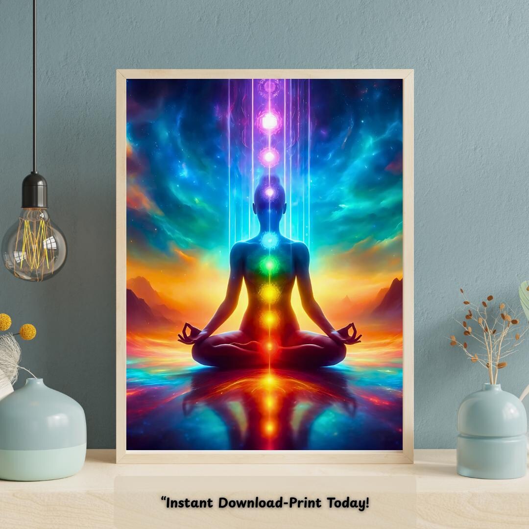 Colour Therapy Wall Art: Chakra Healing Print, Home Décor (digital ...