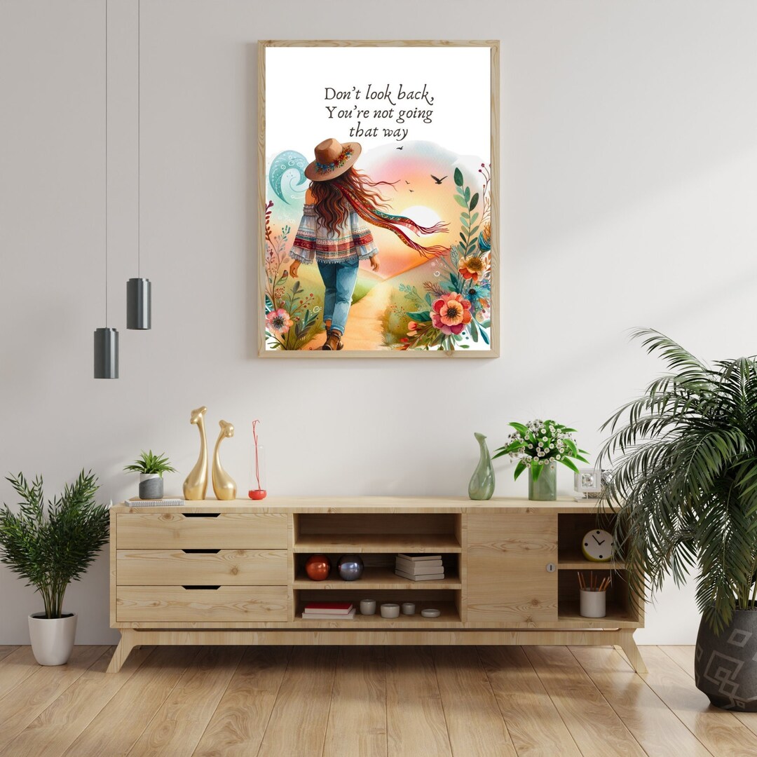 Inspiring Wall Art, Don't Look Back Poster, Spiritual Poster Wall Décor ...