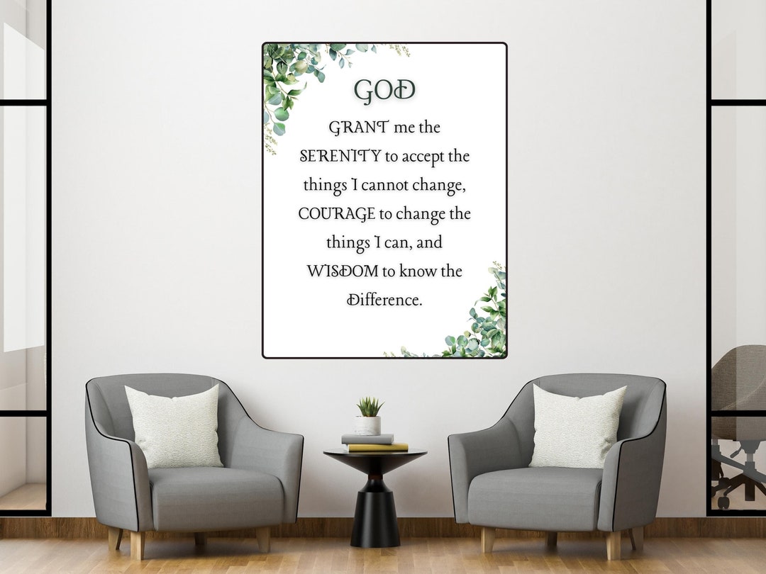 Serenity Prayer Matte Poster, Inspirational Prayer Wall Art, Home ...