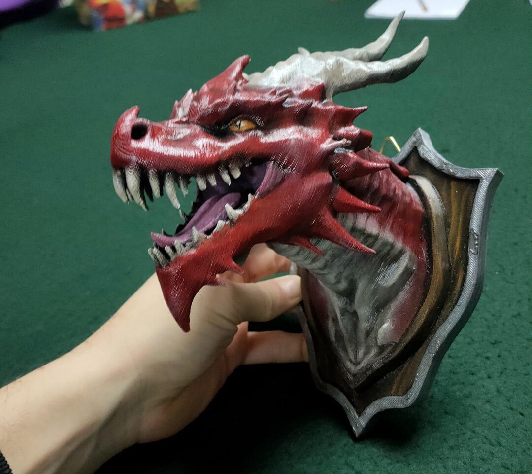 Dreadmaw Dragon Trophy – 3D Printed Dragon Head Wall Mount, Fantasy ...