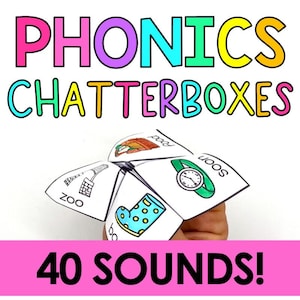 Phonics Chatterboxes | Phonics Cootie Catcher Fortune Tellers | 40 ...