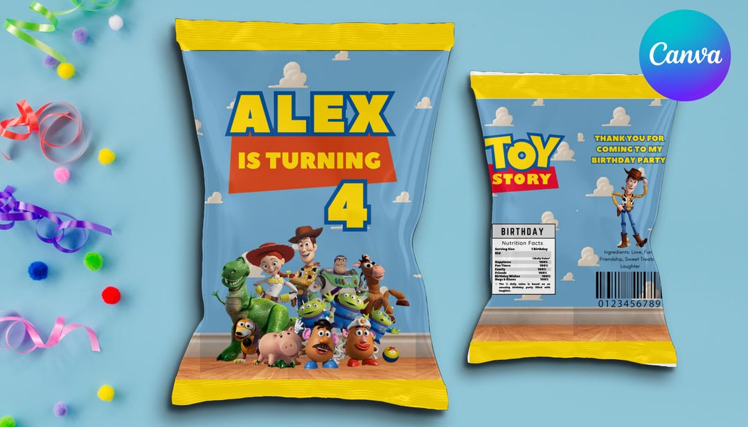 Toy Story Chip Bag Template, Digital Copy Not a Physical Item. Canva ...